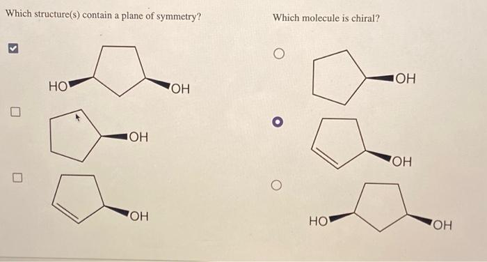 Solved Which structure(s) contain a plane of symmetry? Which | Chegg.com