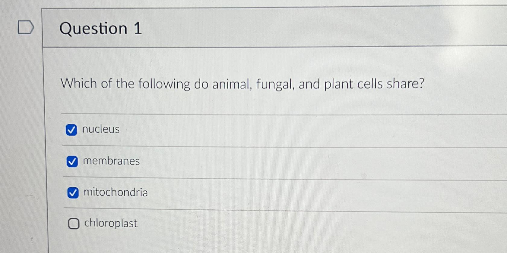 Solved Question 1Which of the following do animal, fungal, | Chegg.com