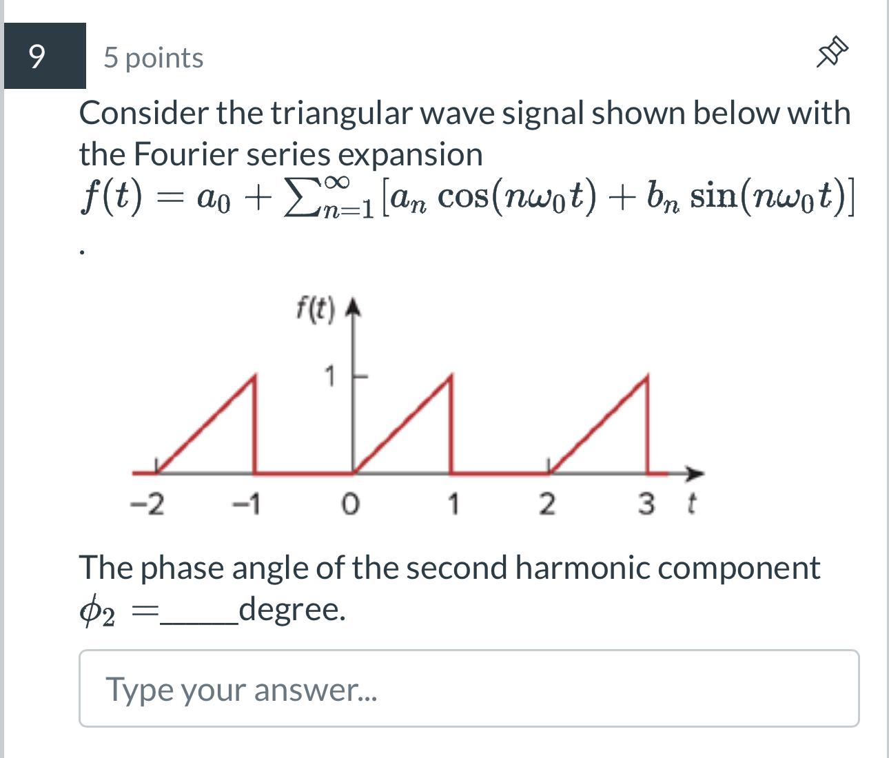 Solved 95 ﻿pointsConsider the triangular wave signal shown | Chegg.com