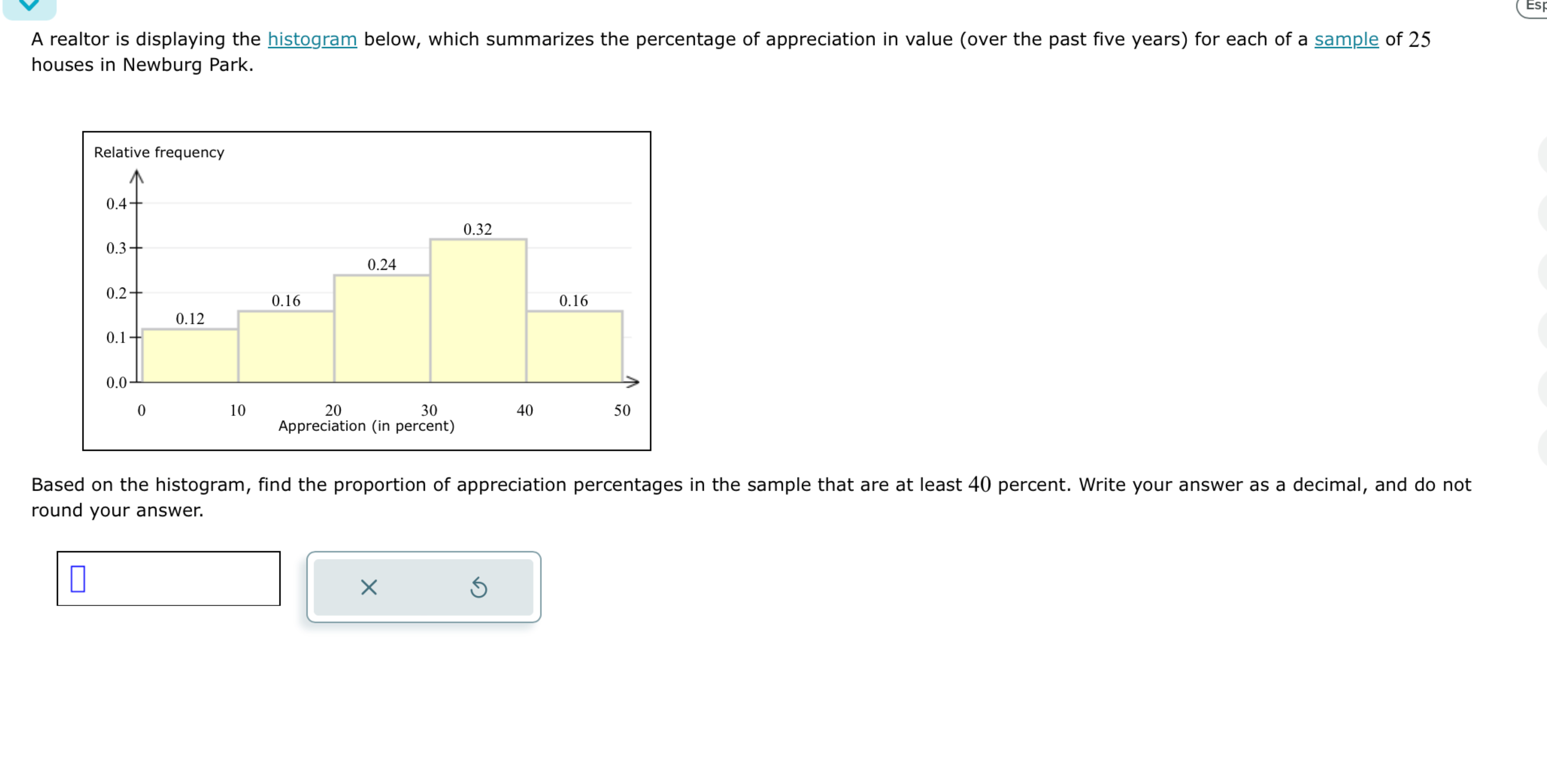 Solved A realtor is displaying the histogram below, which | Chegg.com