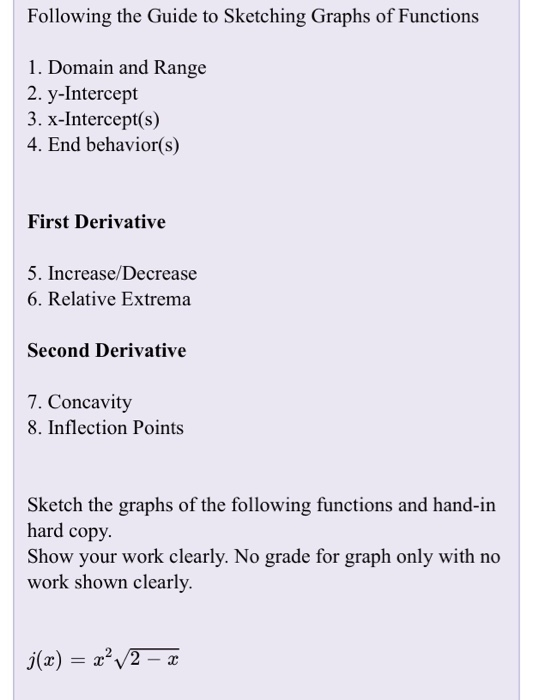 Solved Following the Guide to Sketching Graphs of Functions | Chegg.com