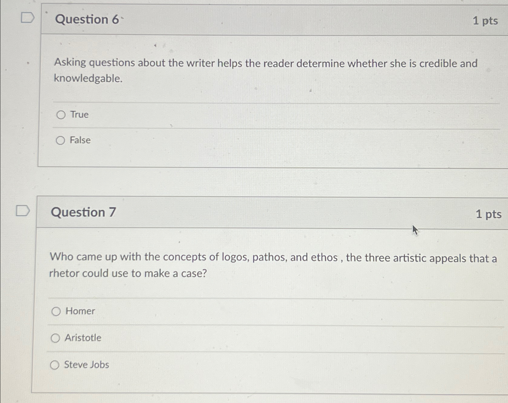 Solved Question 61 ﻿ptsAsking questions about the writer | Chegg.com
