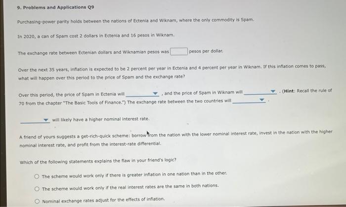 Solved 9. Problems and Applications Q9 Purchasing-power | Chegg.com