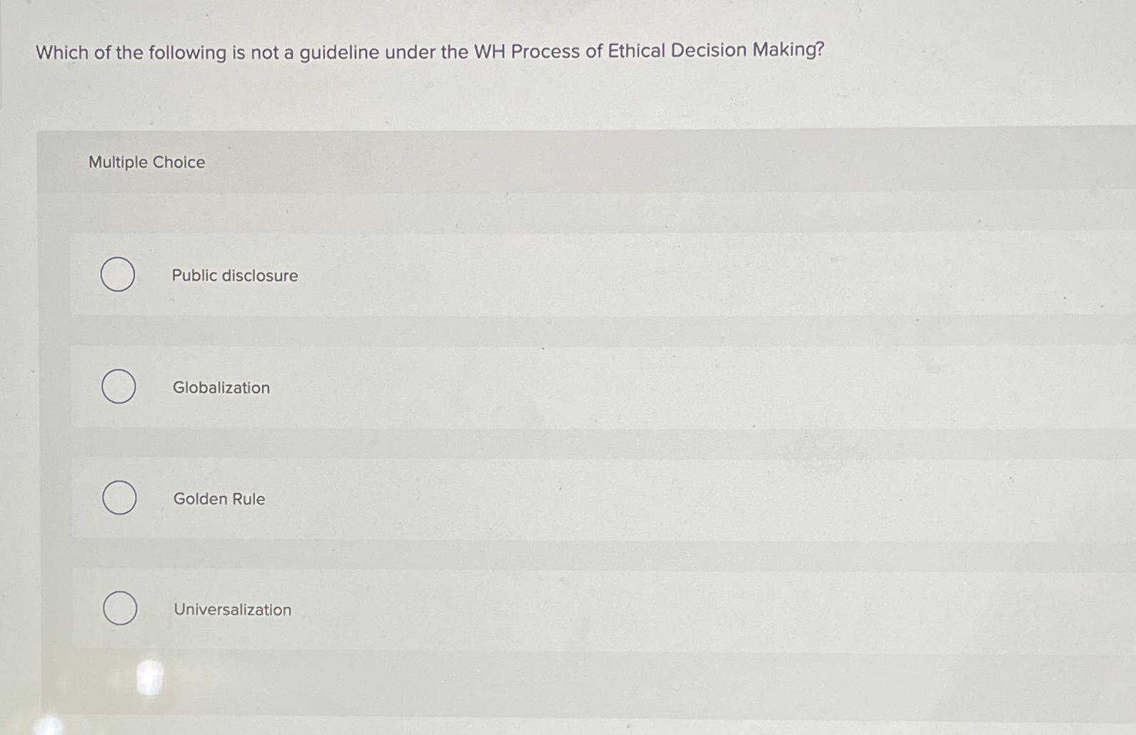 Solved Which of the following is not a guideline under the | Chegg.com