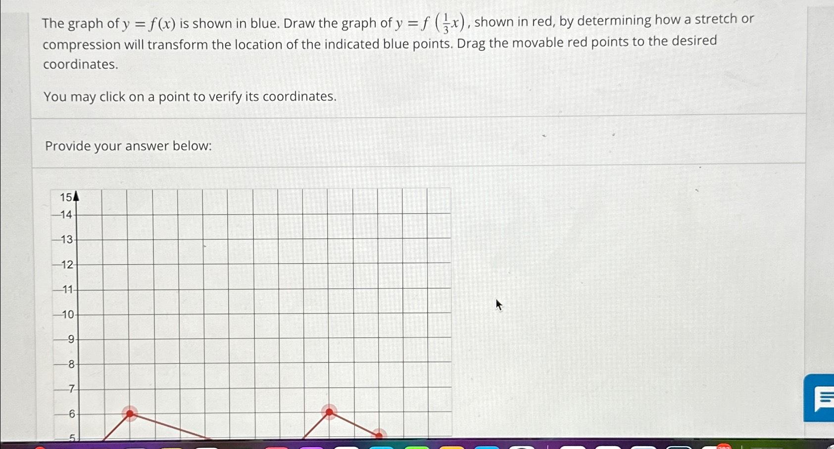 Solved The graph of y=f(x) ﻿is shown in blue. Draw the graph | Chegg.com