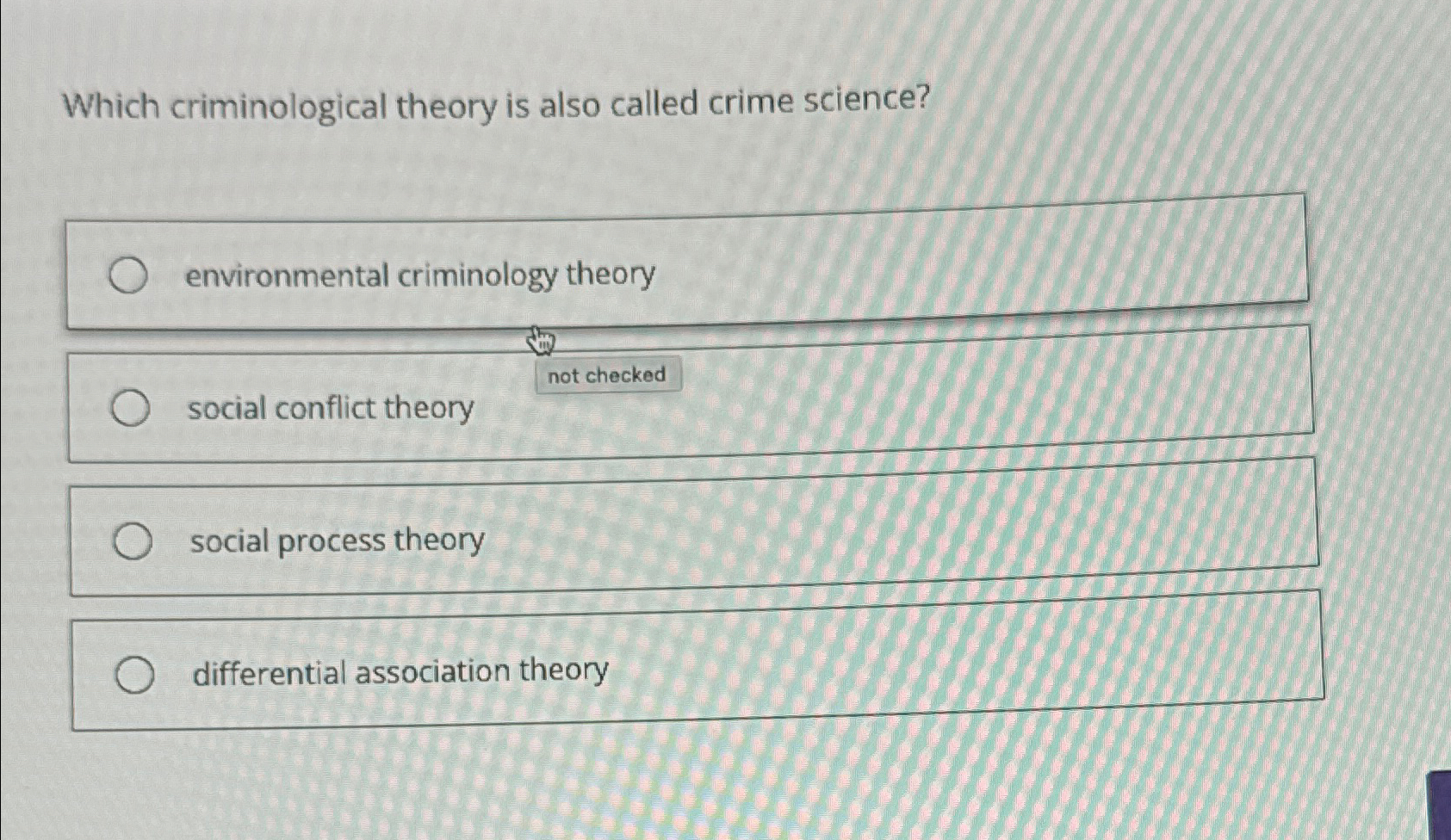 Solved Which criminological theory is also called crime | Chegg.com