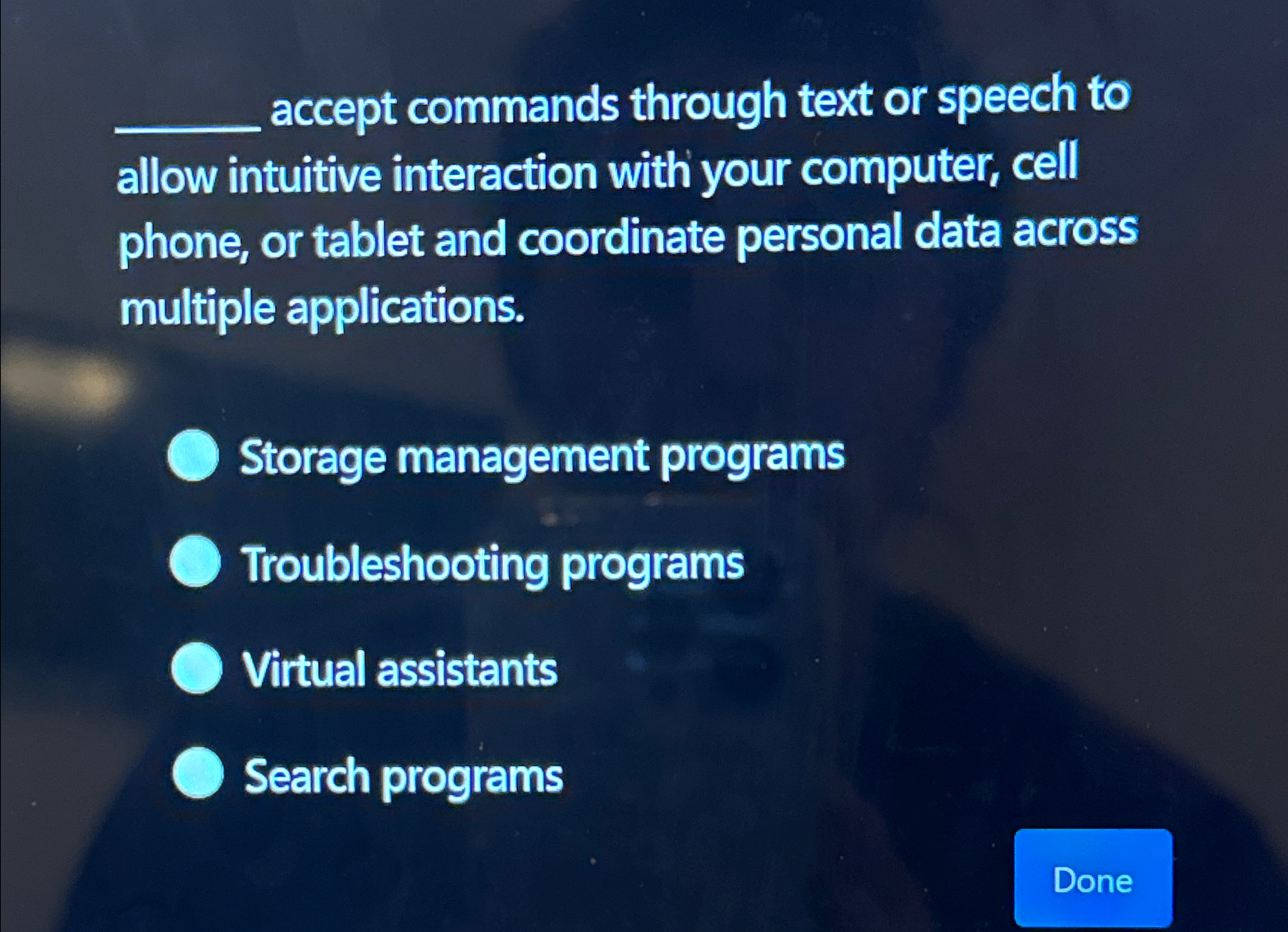 Solved accept commands through text or speech to allow | Chegg.com