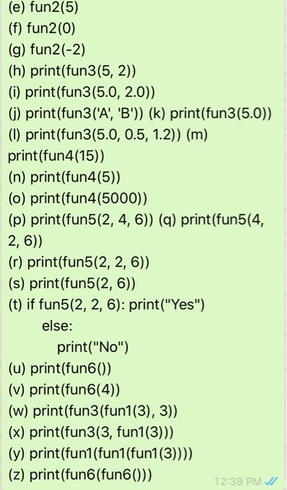 Solved 15. Consider the following function definitions: from | Chegg.com