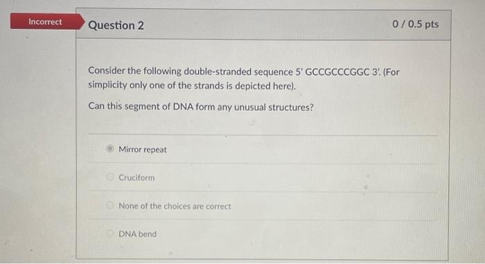 Solved Consider the following double-stranded sequence 5' | Chegg.com
