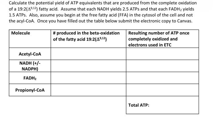 Solved Calculate the potential yield of ATP equivalents that | Chegg.com