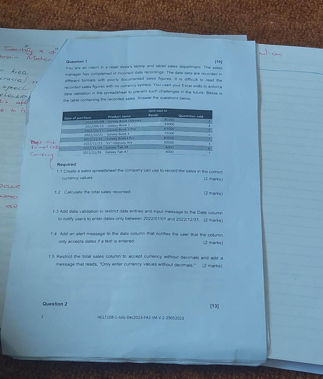 Solved restrict the total sales column to accept currency | Chegg.com