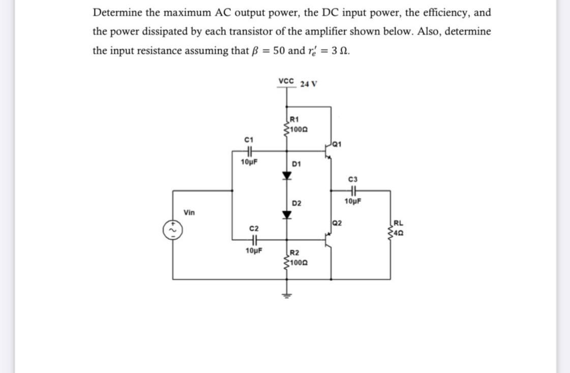 Solved Determine The Maximum Ac Output Power The Dc Input 