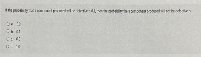 Solved If the probability that a component produced will be | Chegg.com
