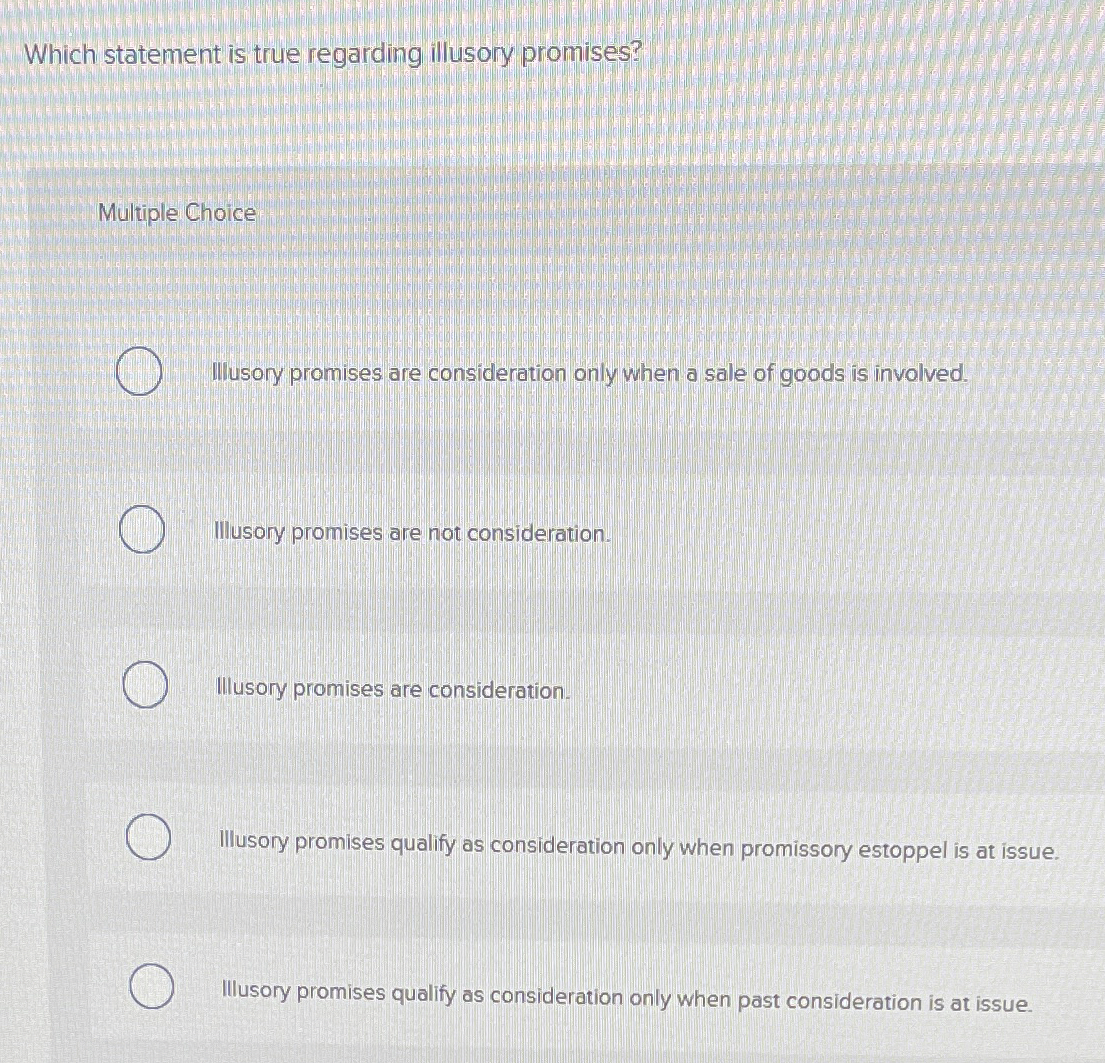 Solved Which statement is true regarding illusory | Chegg.com