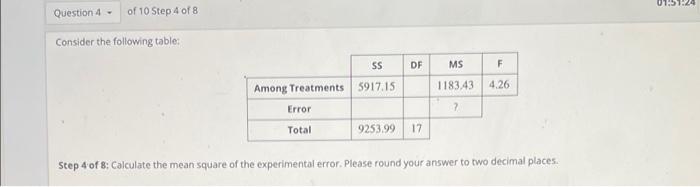 Solved Consider the following tabie: Step 1 of 8: Caiculate | Chegg.com