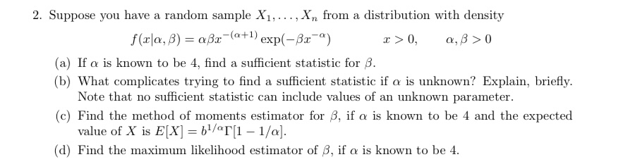 Solved Suppose you have a random sample x1,dots,xn ﻿from a | Chegg.com