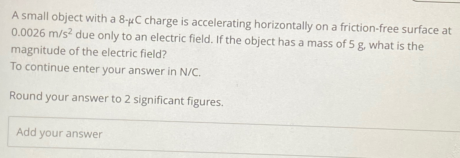 Solved A small object with a 8-μC ﻿charge is accelerating | Chegg.com