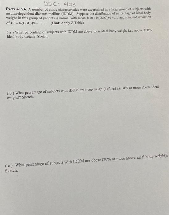 Solved DGC=403 Exercise 5.6. A number of clinic | Chegg.com