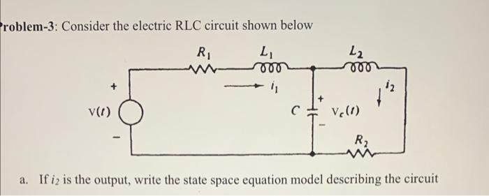 Solved roblem-3: Consider the electric RLC circuit shown | Chegg.com