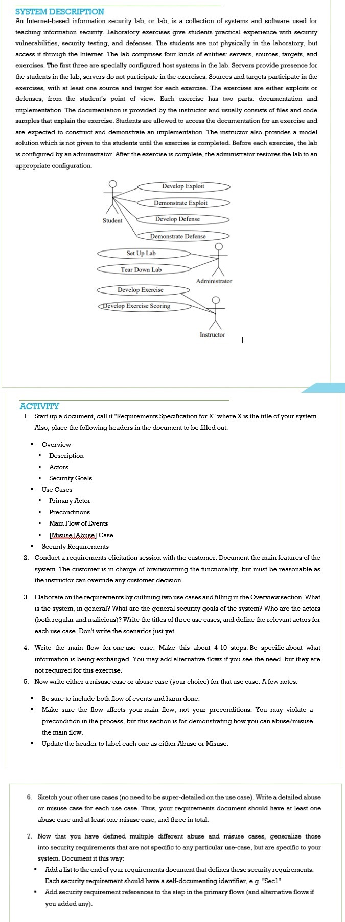 ACTIVITYStart up a document, call it "Requirements | Chegg.com