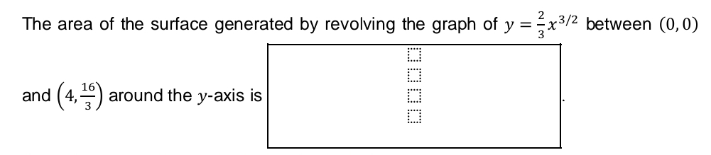 Solved The area of the surface generated by revolving the | Chegg.com