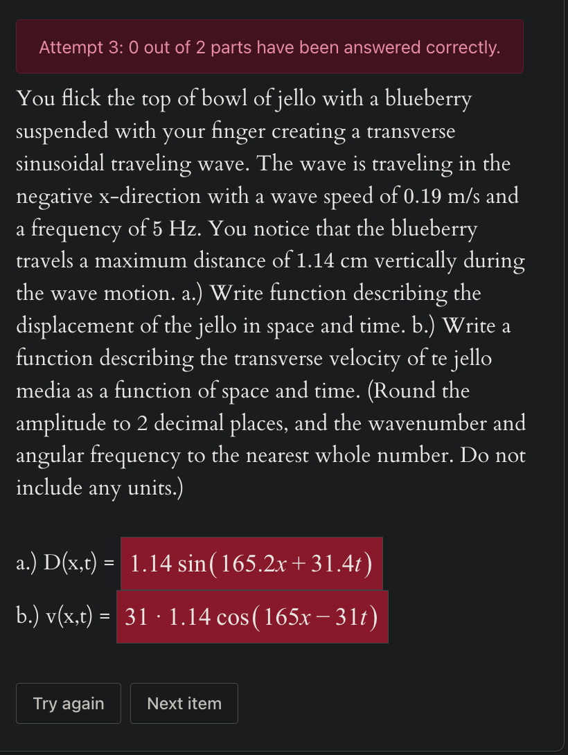 Solved Attempt 3: 0 ﻿out of 2 ﻿parts have been answered | Chegg.com