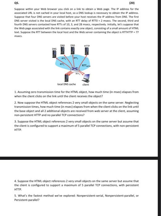 Solved QS. (20) Suppose within your Web browser you click on | Chegg.com