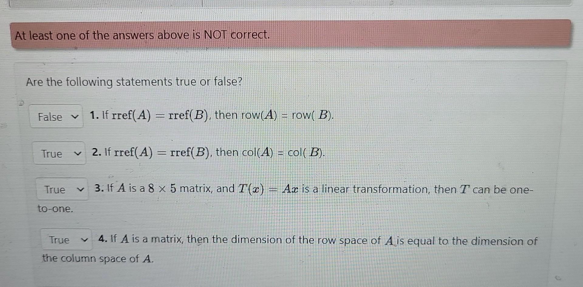 Solved Are the following statements true or false? False ∨ | Chegg.com