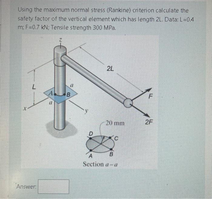 Solved Using the maximum normal stress (Rankine) criterion | Chegg.com