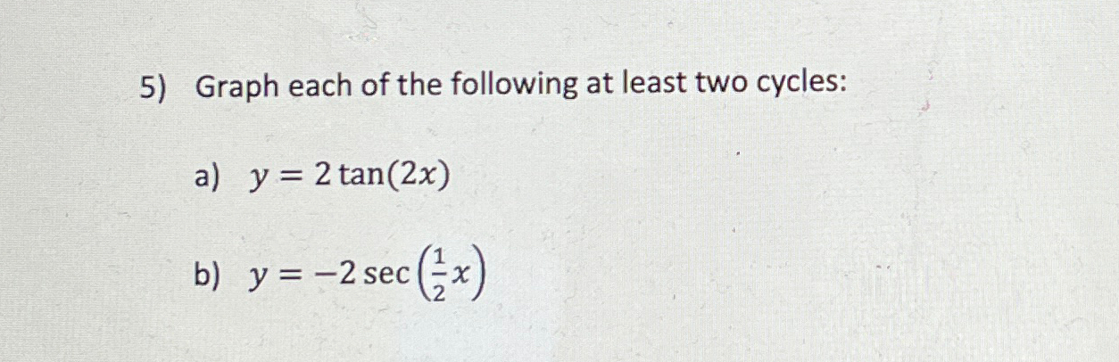 Solved Graph each of the following at least two | Chegg.com