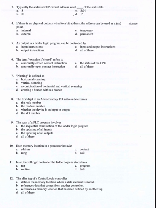 A plc ladder logic program consists of a number of rungs with each rung ...