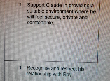 Solved Support Claude in providing a suitable environment | Chegg.com