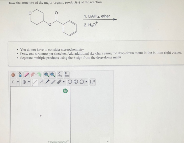 Solved Draw the structure of the major organic product(s) of | Chegg.com