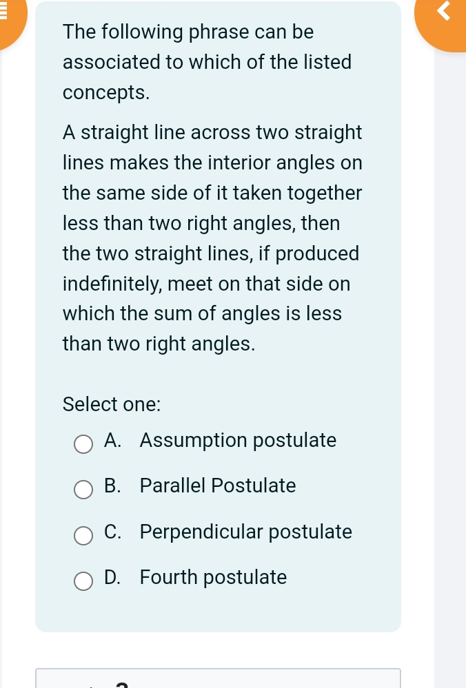 Solved The following phrase can be associated to which of | Chegg.com
