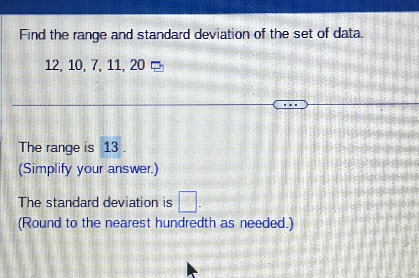 Solved Find the range and standard deviation of the set of | Chegg.com