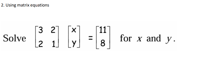 Solved by an EXPERT Using matrix equationsSolve | Chegg.com