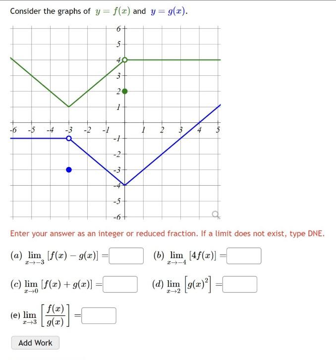 Solved Consider the graphs of y=f(x) and y=g(x). Enter your | Chegg.com
