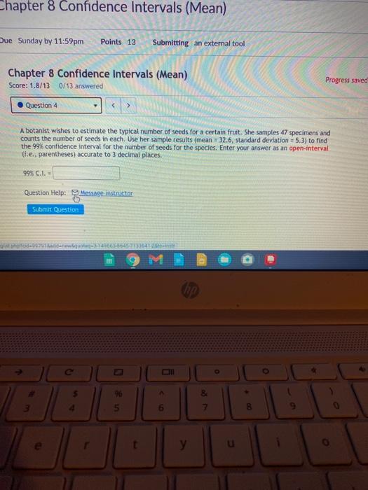 Solved > Assignments Chapter 8 Confidence intervals (Mean) | Chegg.com