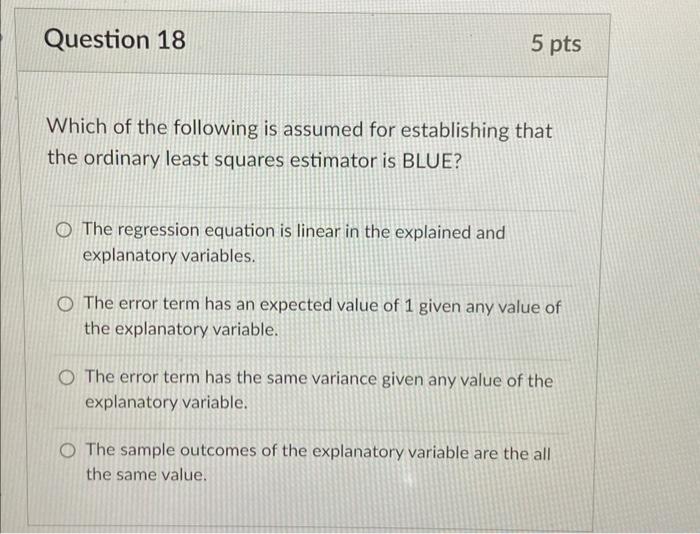 Solved Which of the following is assumed for establishing | Chegg.com
