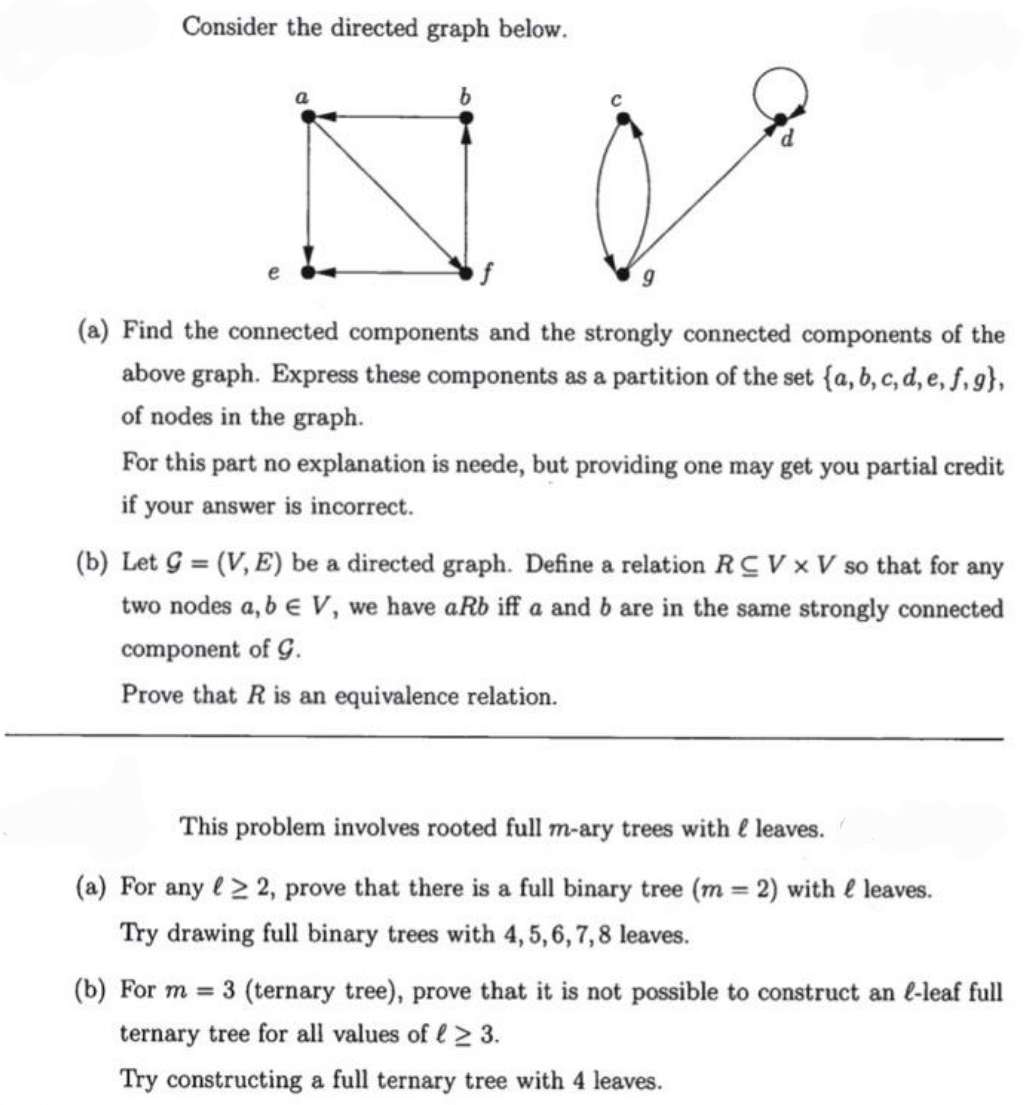 Solved Consider the directed graph below. (a) Find the | Chegg.com