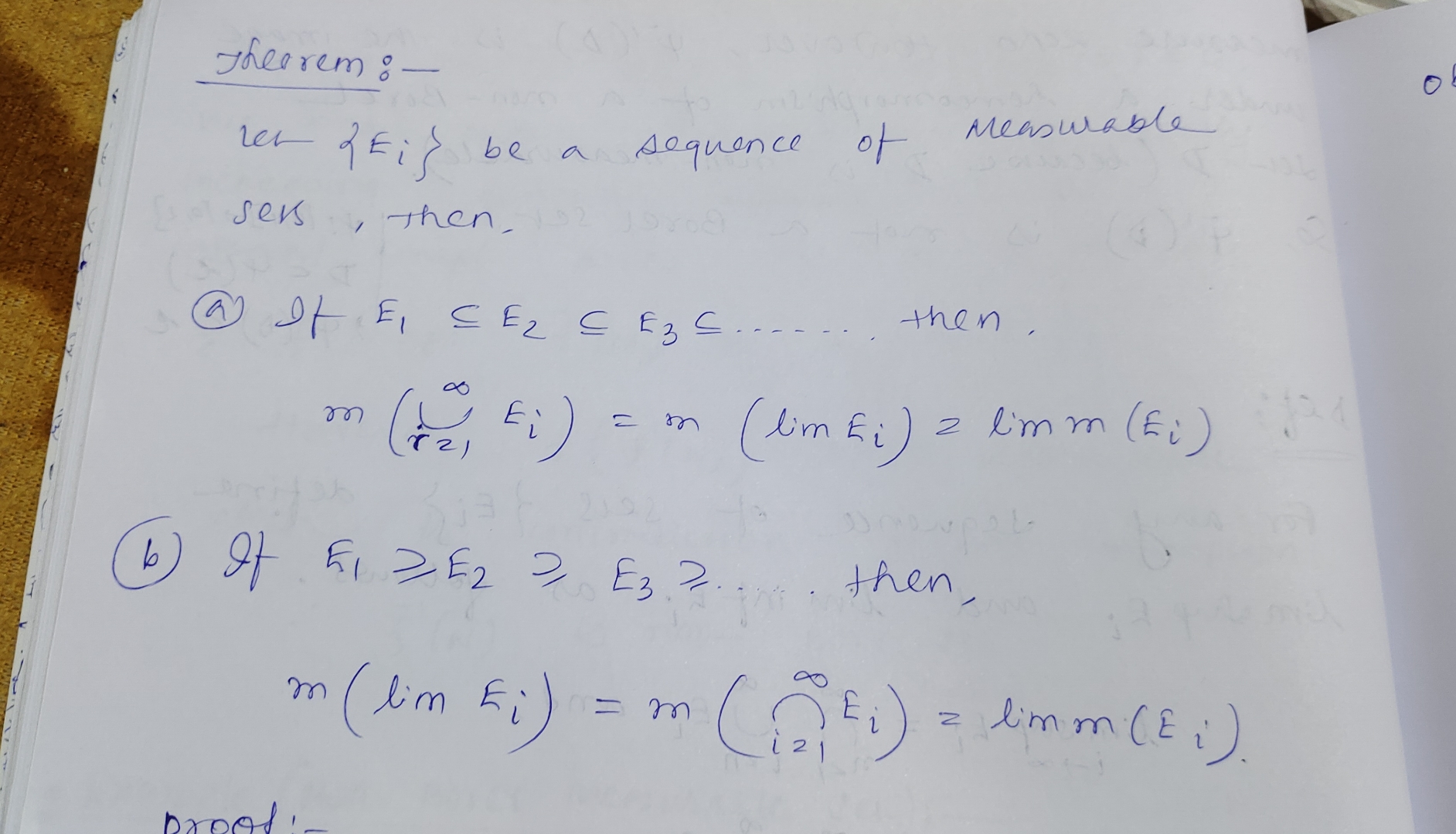 Solved Theorem Ler {ei} ﻿be A Soquence Of Measurable Sers