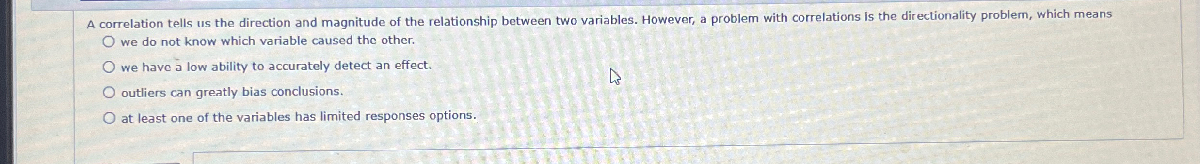Solved A correlation tells us the direction and magnitude of | Chegg.com