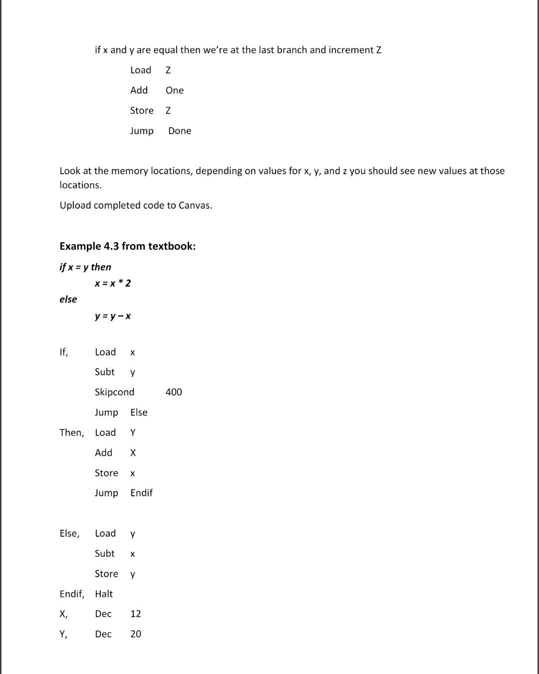 Solved Write The Following Code Segment In Maries Assembly 