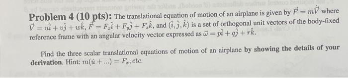 Solved Problem 4 (10 pts): The translational equation of | Chegg.com