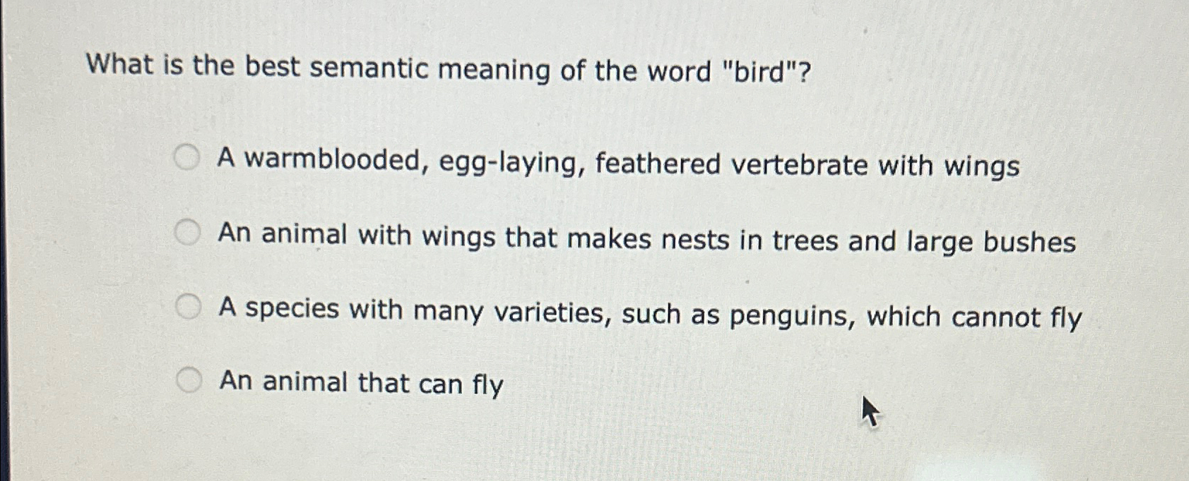 Solved What is the best semantic meaning of the word | Chegg.com