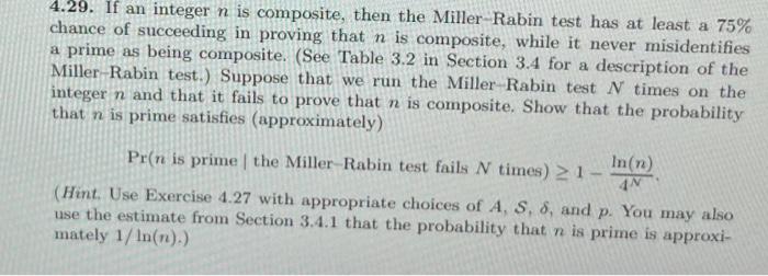 Solved 4.29. If an integer \\( n \\) is composite, then the | Chegg.com
