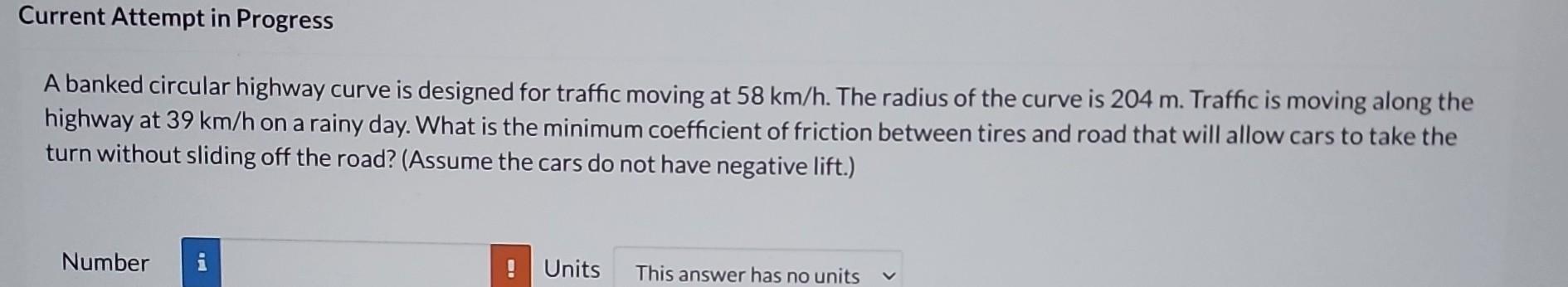 Solved A banked circular highway curve is designed for | Chegg.com