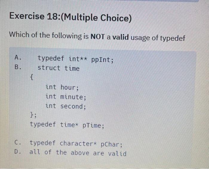 Solved Exercise 14: (True/False) The following declaration: | Chegg.com