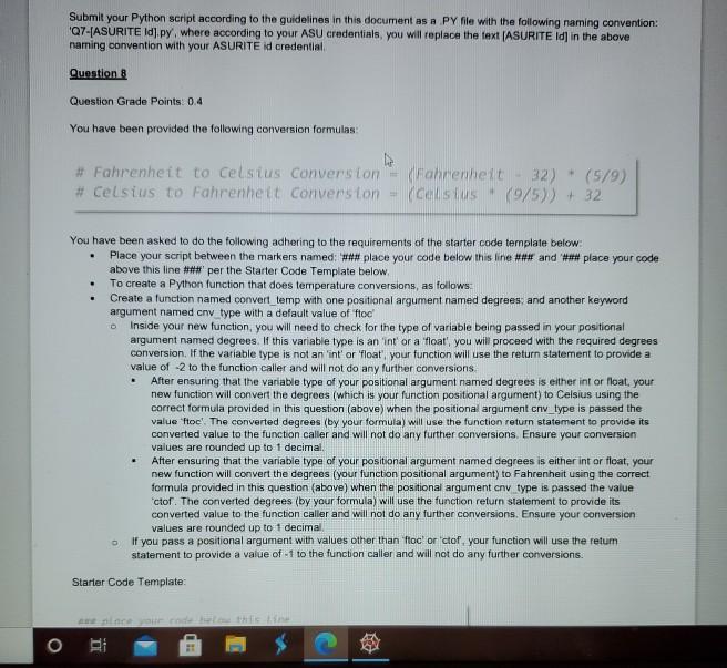 Solved Submit your Python script according to the guidelines | Chegg.com