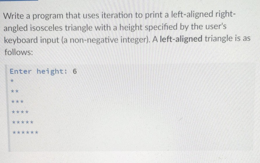 Solved Write A Program That Uses Iteration To Print A 3016